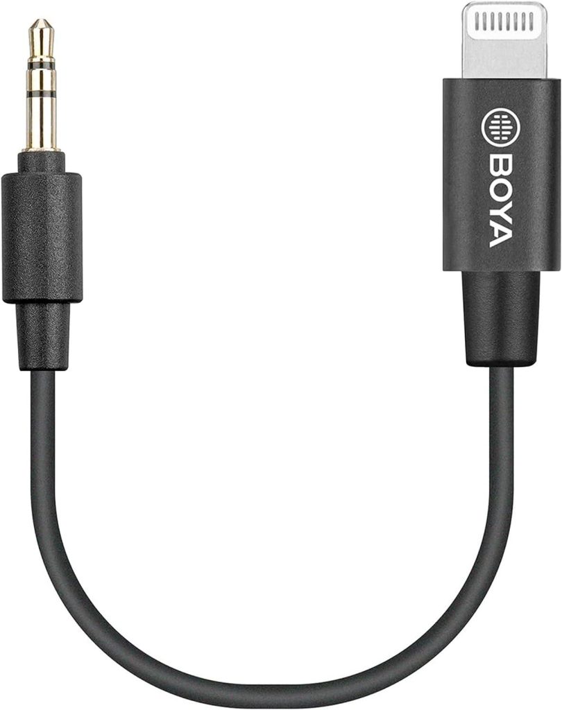Câble adaptateur Boya BY-K1 3.5mm TRS mâle vers lighning (iphone iOS ...