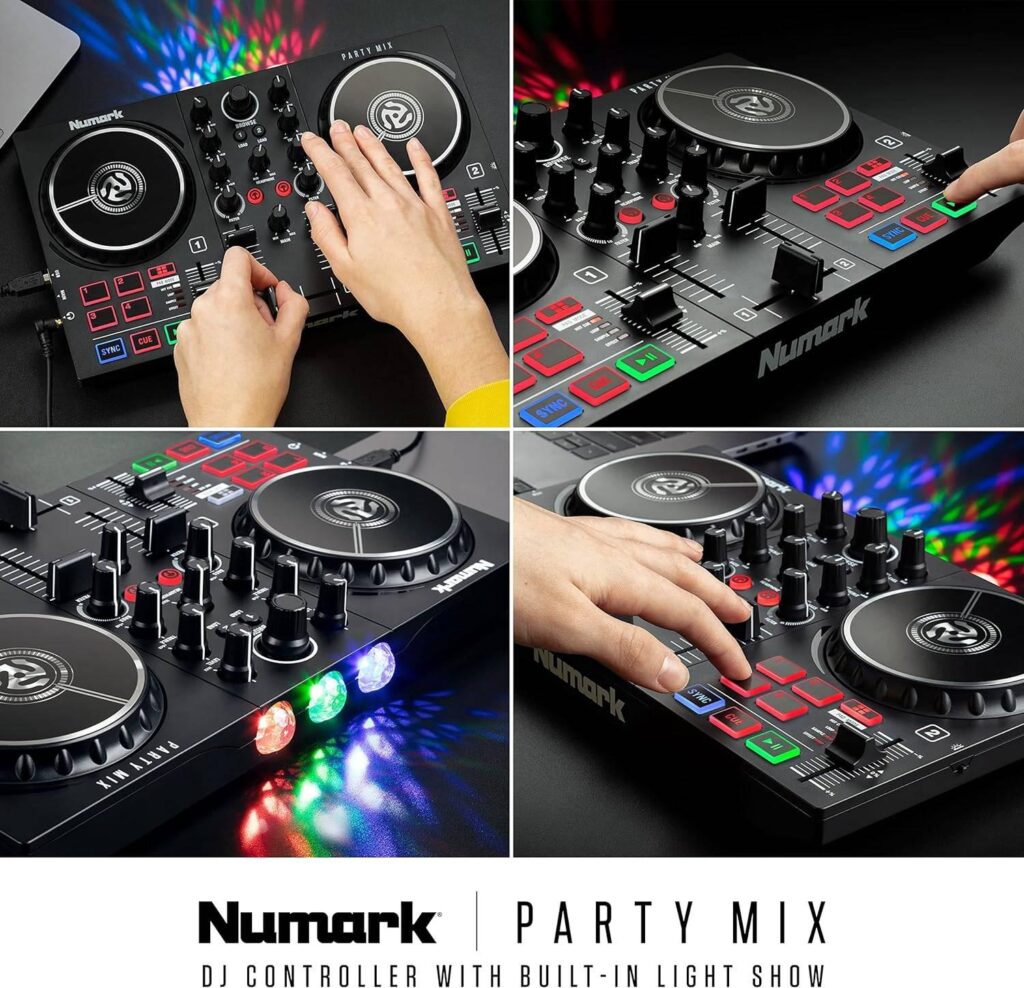Numark Party Mix II - Platine DJ avec lumières LED, carte son et table ...