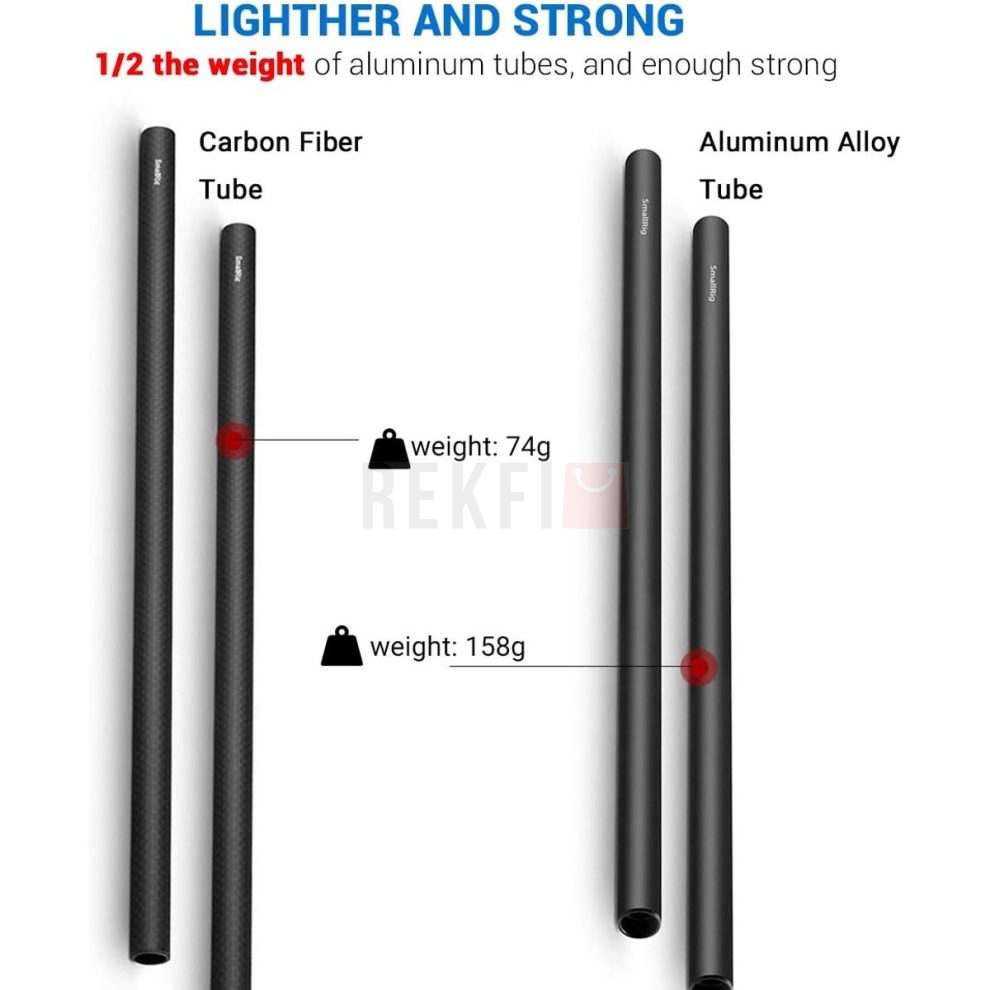 SmallRig 851 – Tiges 15mm en fibre de carbone (lot de 2) pour rig ...
