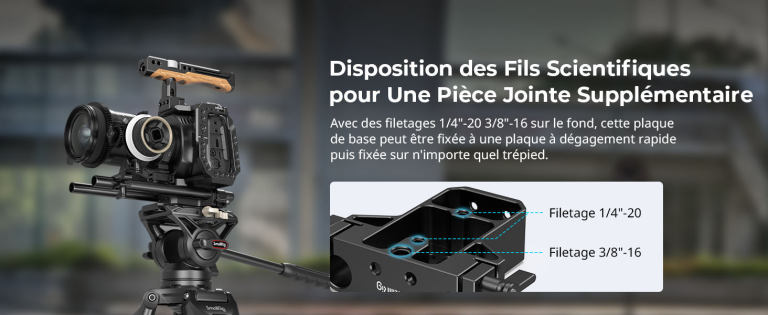 SmallRig 1674 – Base plate 15mm avec double clamp pour follow focus ...